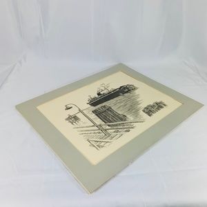 Vintage | Wall Decor | 5s Seashore Nautical Shipyard Ship Print | Poshmark